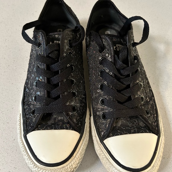 Converse | Shoes | Converse Allstar In Black Sequin | Poshmark